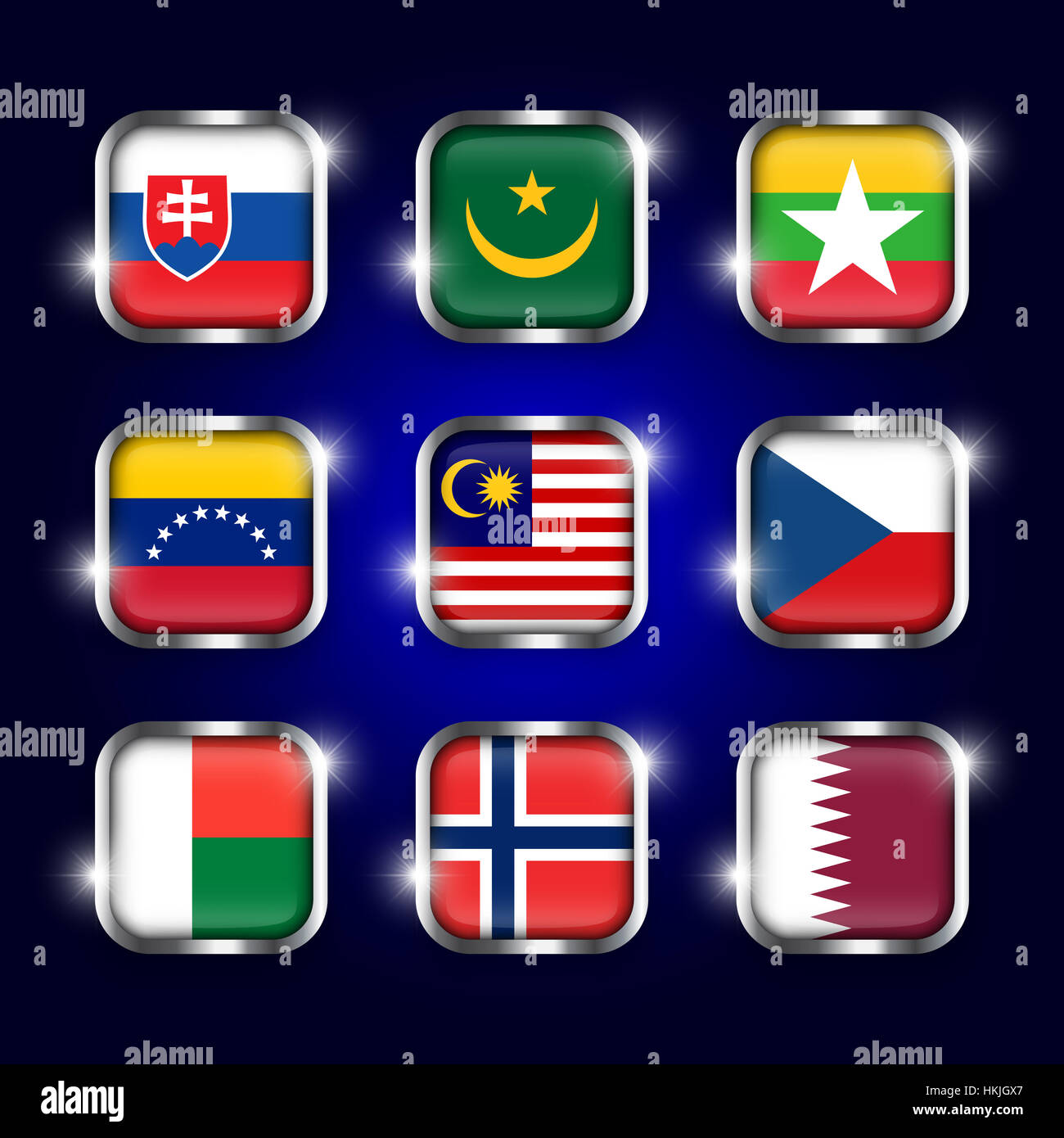World country flags square hi-res stock photography and images - Alamy