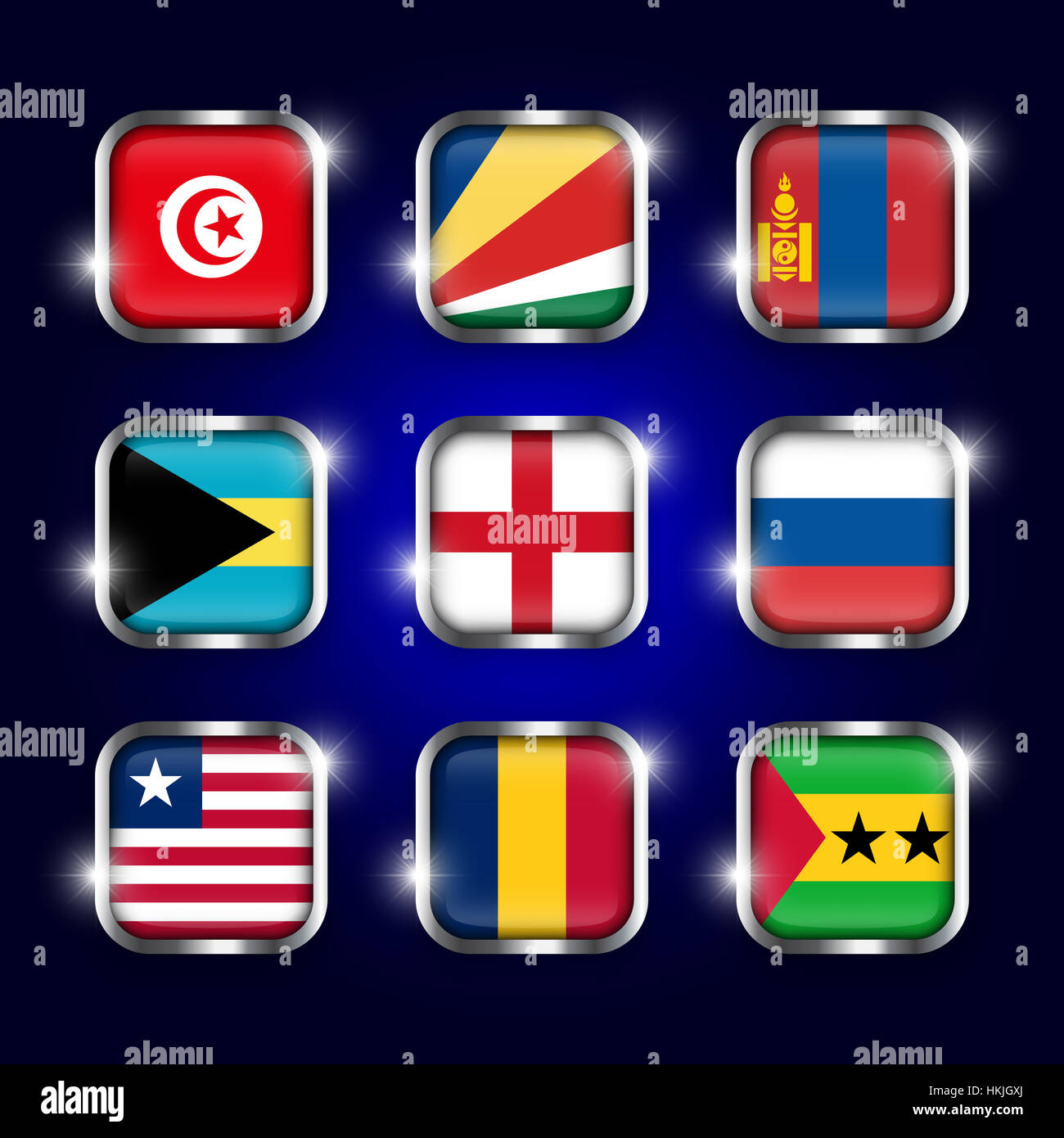 World country flags square hi-res stock photography and images - Alamy