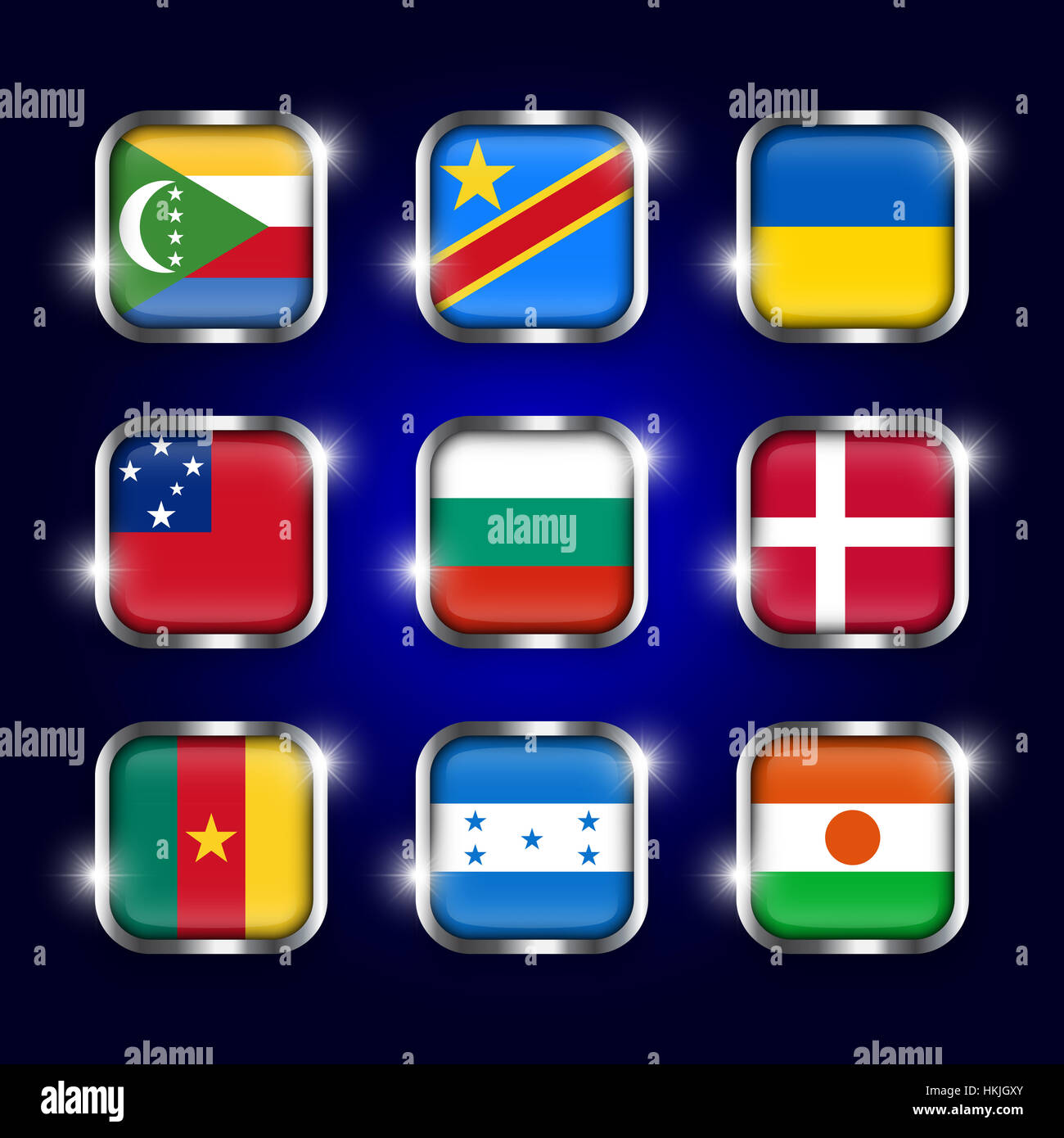 World country flags square hi-res stock photography and images - Alamy