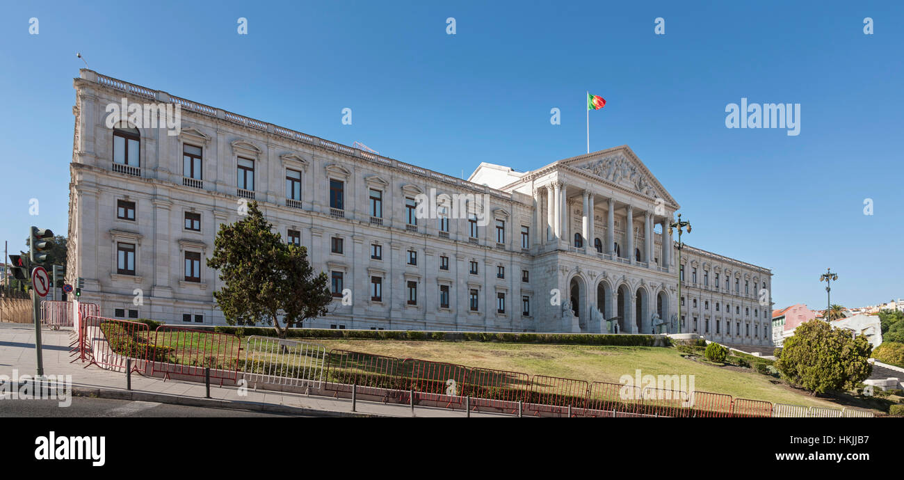 Facade of parliament building, Lisbon, Portugal Stock Photo - Alamy
