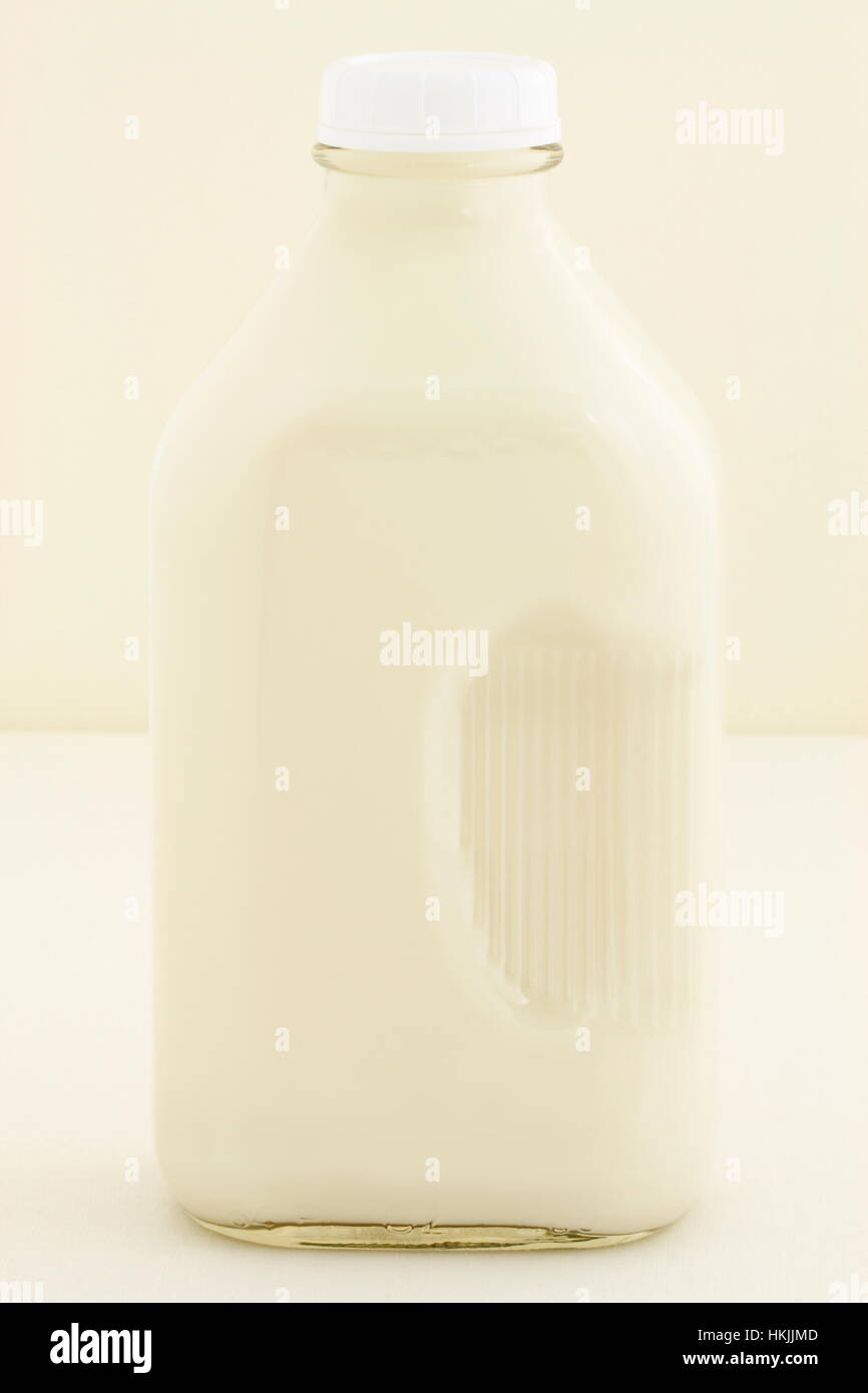 Delicious, nutritious and fresh half gallon Milk Bottle Stock Photo - Alamy
