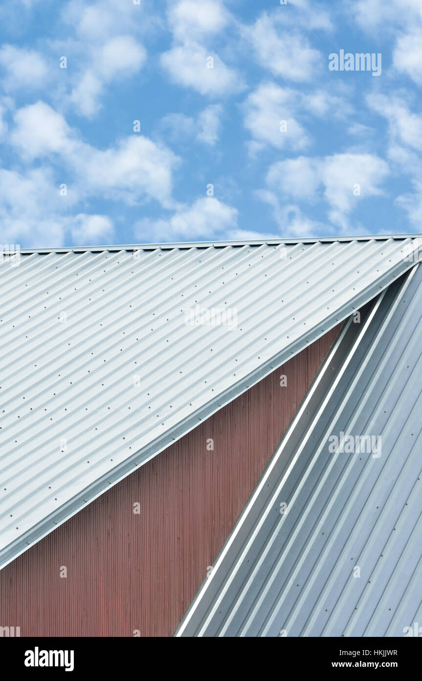 Industrial building roof sheets, gray steel rooftop pattern, bright ...