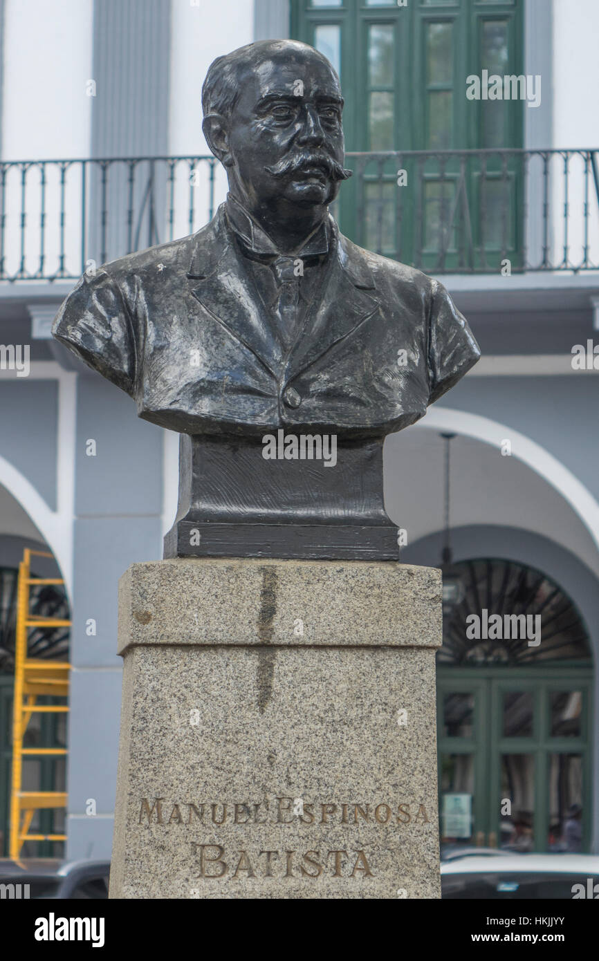 Panama, Panama City, Manual Espinosa Batista bust Stock Photo - Alamy