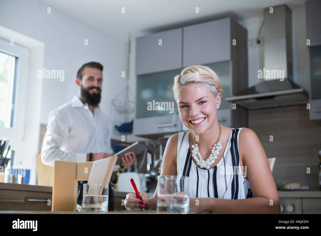 Kitchen writing male hi-res stock photography and images - Alamy