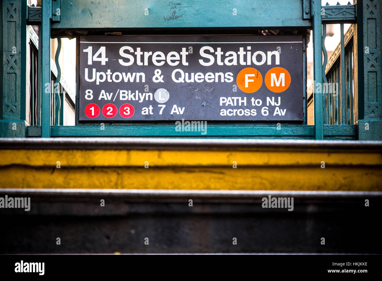View of New York City subway station at 14th Street Stock Photo - Alamy