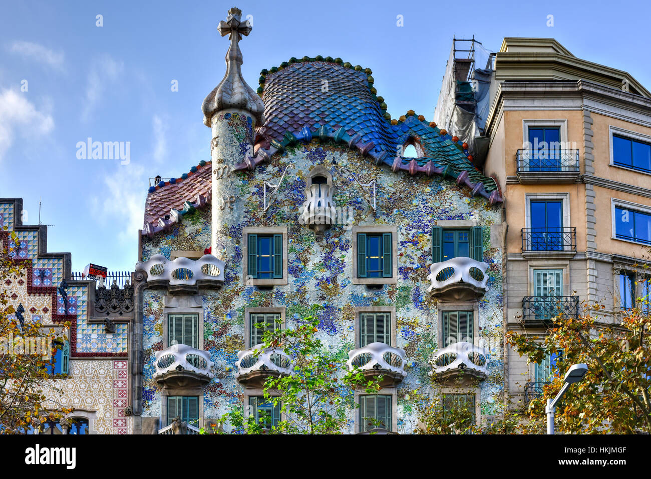Barcelona, Spain - November 28, 2016: The facade of the house Casa ...