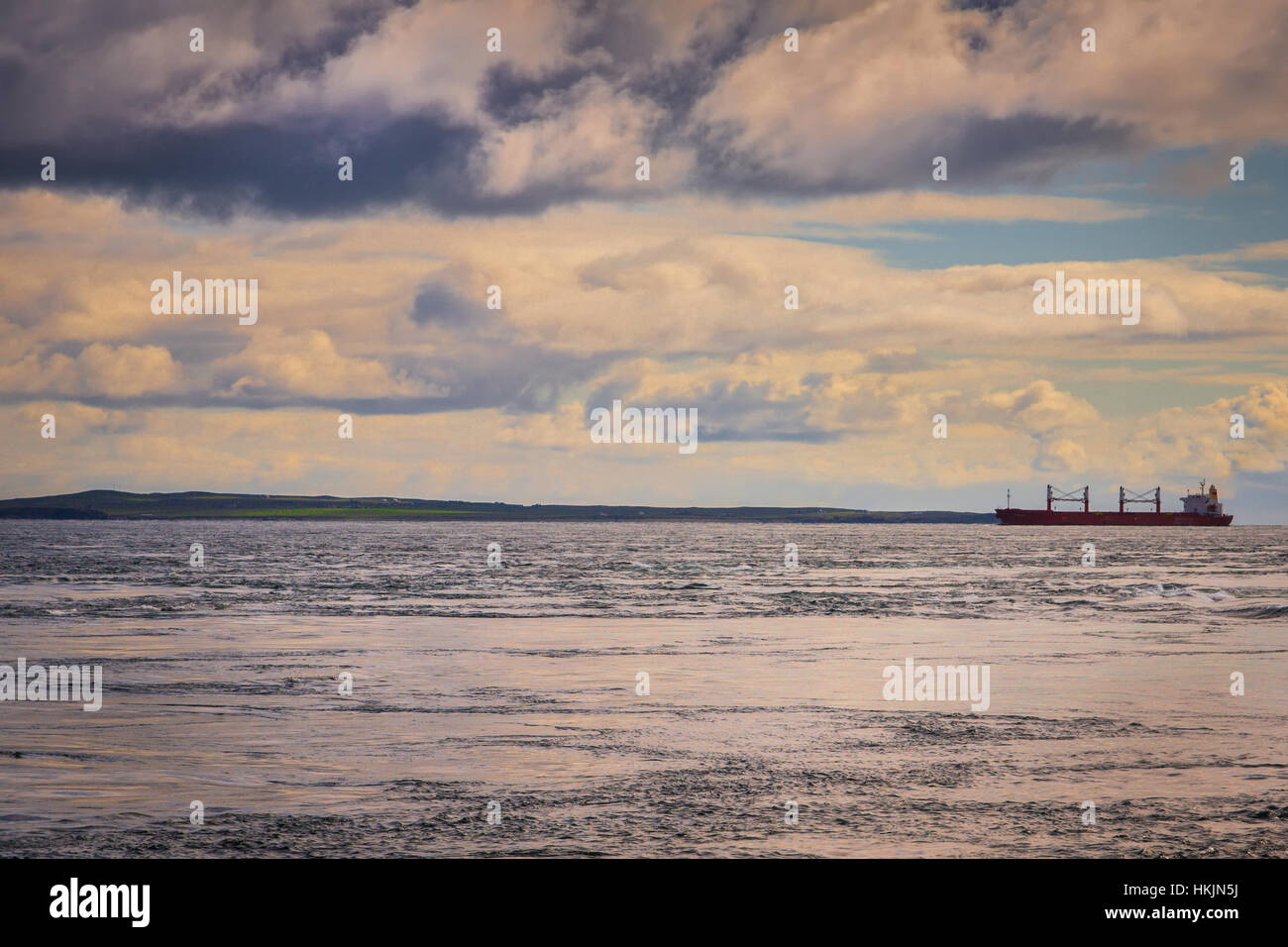 Bulk Carrier Ship on the ocean north of Stroma Island Stock Photo - Alamy