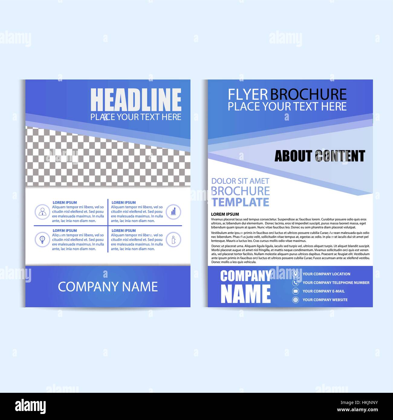 Blue Brochure Design, Flyer Template, Size A4, Vector, Illustration ...