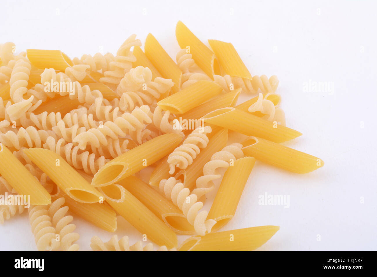 Various types of pasta. Food concept. Isolated white background Stock ...