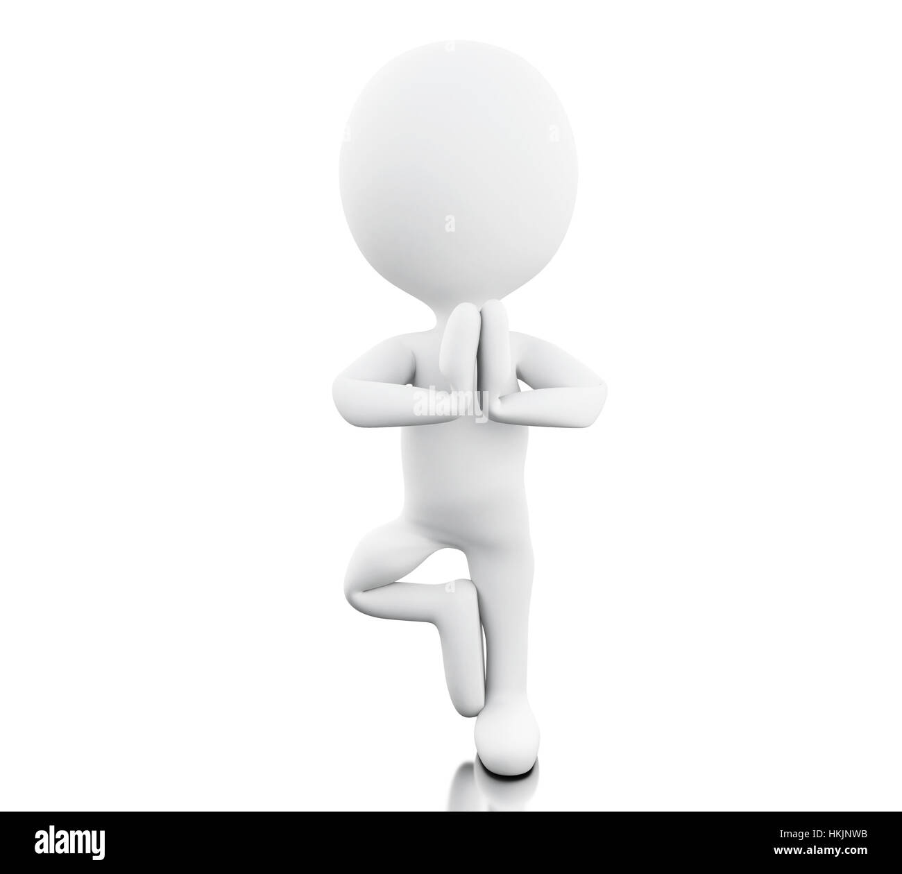 3d illustration. Withe people doing yoga exercise. Relaxing concept ...