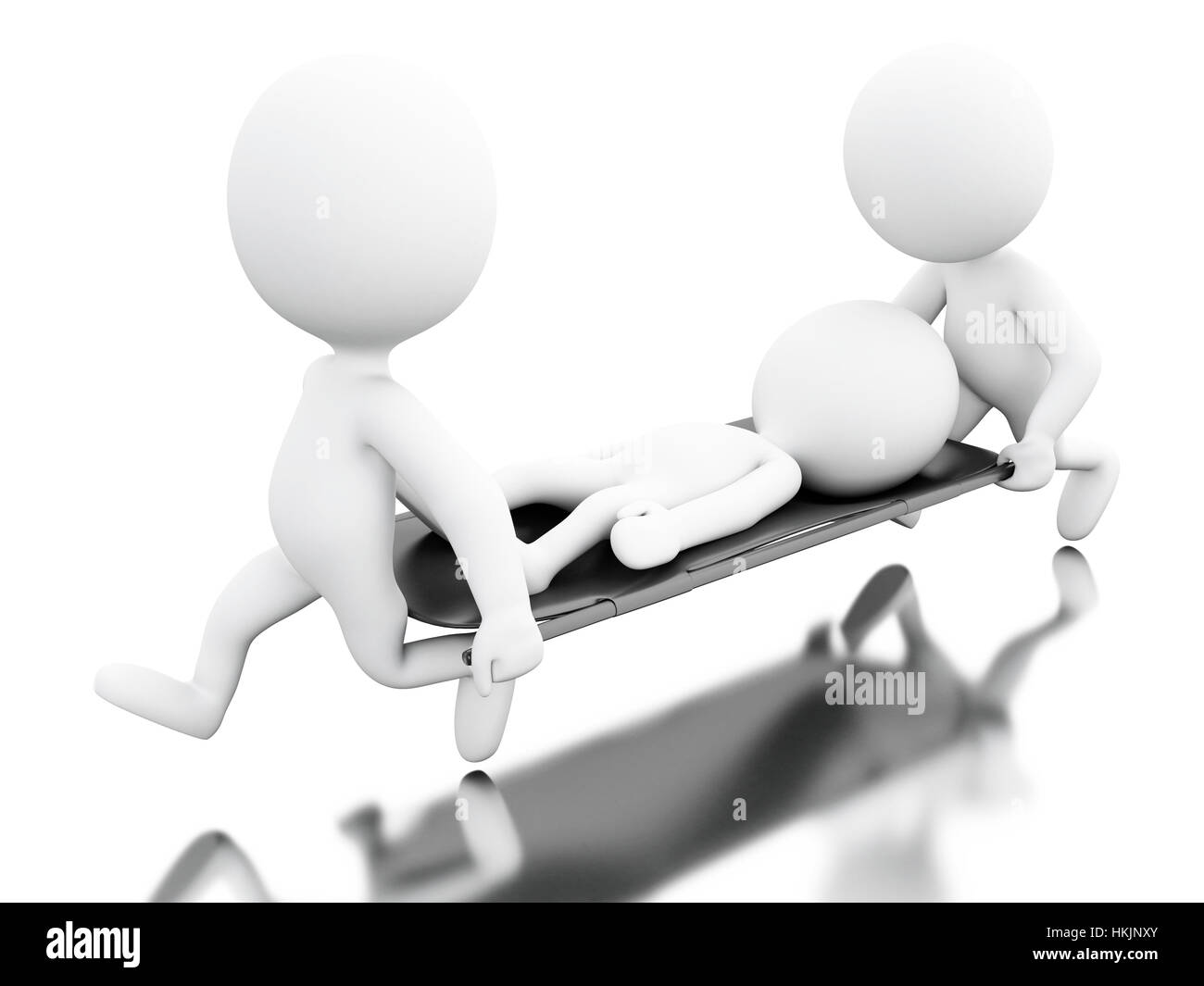 3d renderer image. Doctors carrying patient. Medical concept. Isolated ...
