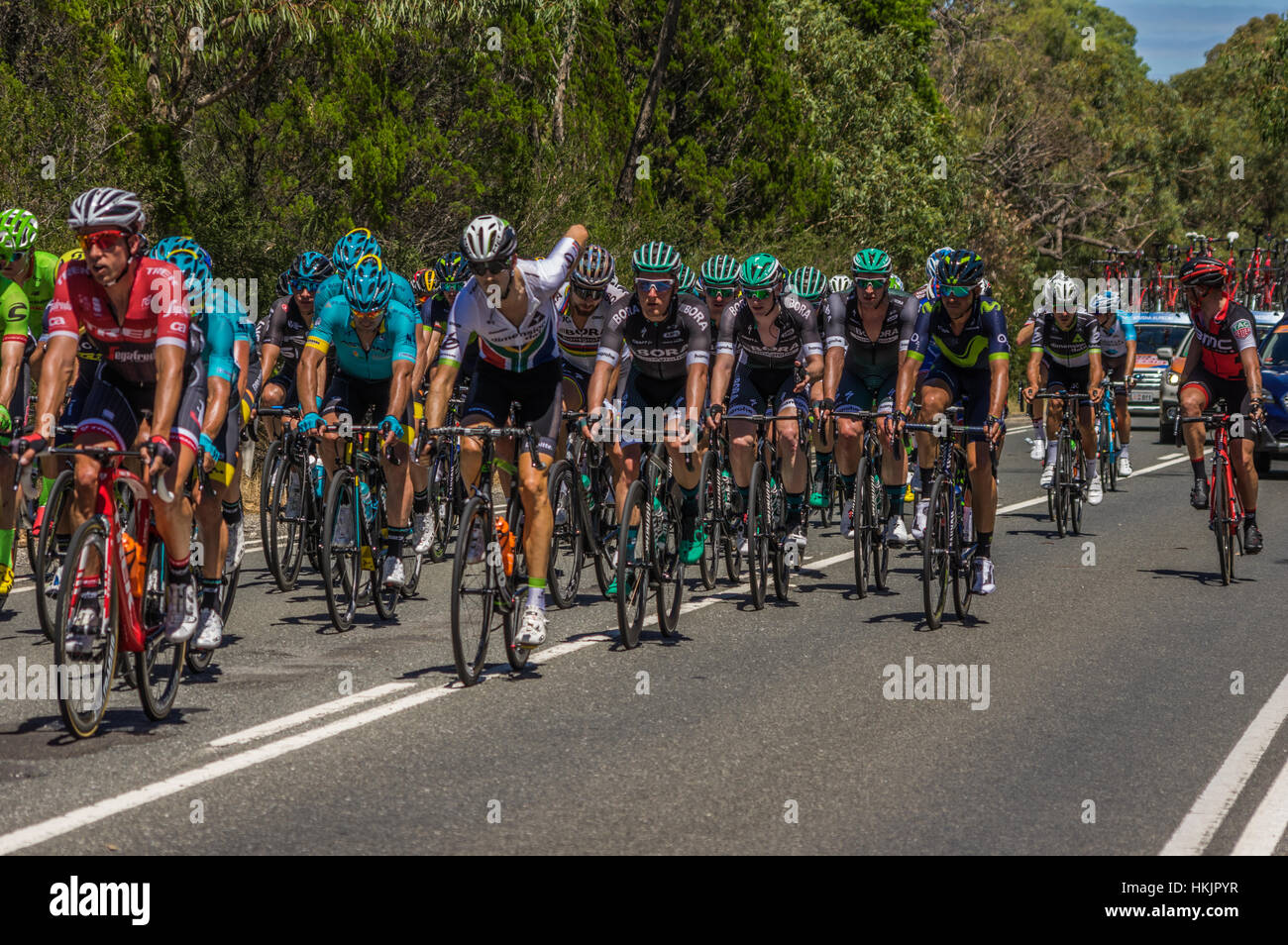 The first stage of the Tour Down Under was grueling in the 40 degree ...