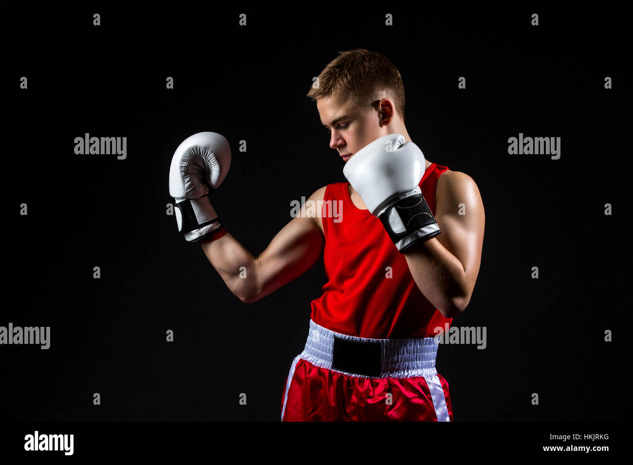 Professional young boxer in fight hi-res stock photography and images ...