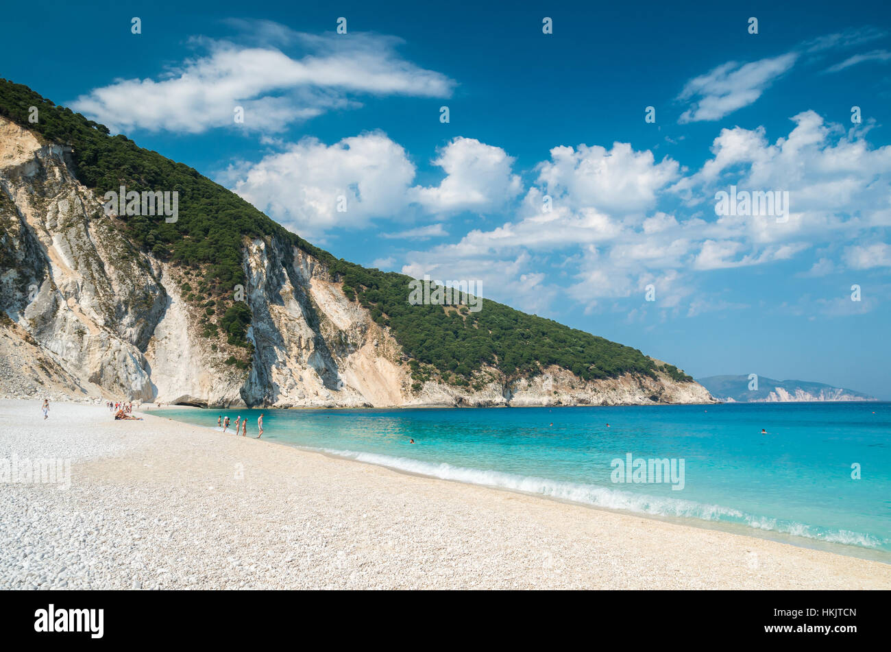 Myrtos beach, Kefalonia island, Greece. Beautiful view of Myrtos bay ...
