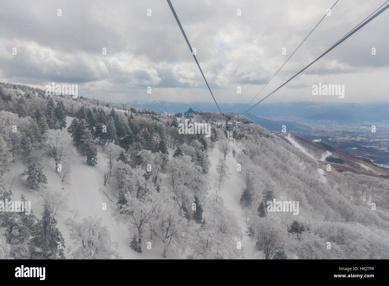 Winter landscape in the Mount Zao that located on the Yamagata-Miyagi ...