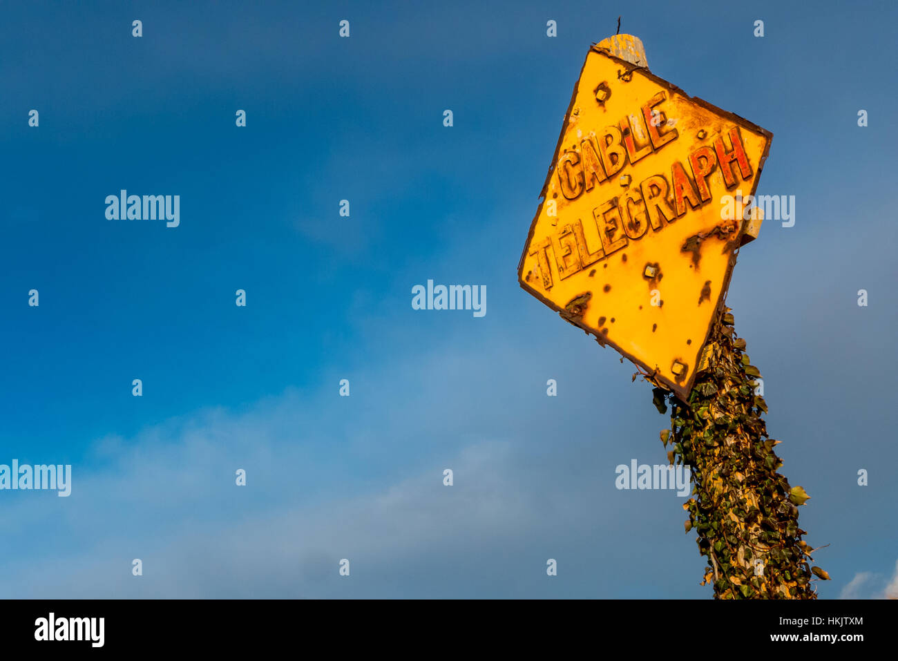 A cable telegraph sign at Shoreham-by-Sea Stock Photo - Alamy