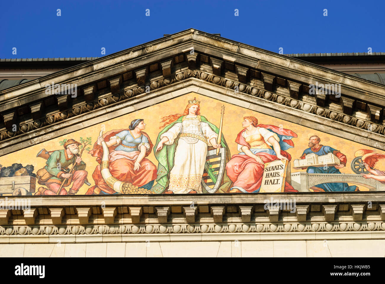 Dresden: Saxon Ministry of Finance; Roof gables, , Sachsen, Saxony ...