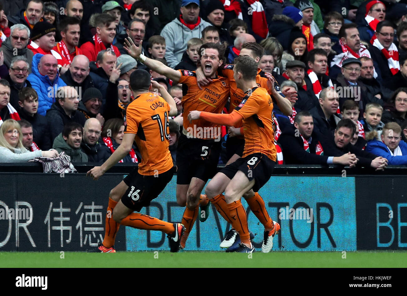 Wolverhampton wanderers richard stearman celebrates scoring hi-res ...