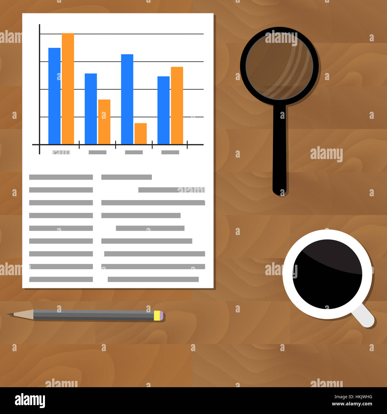 Analytics vector flat. Plan earning on table, office diagram accounting ...