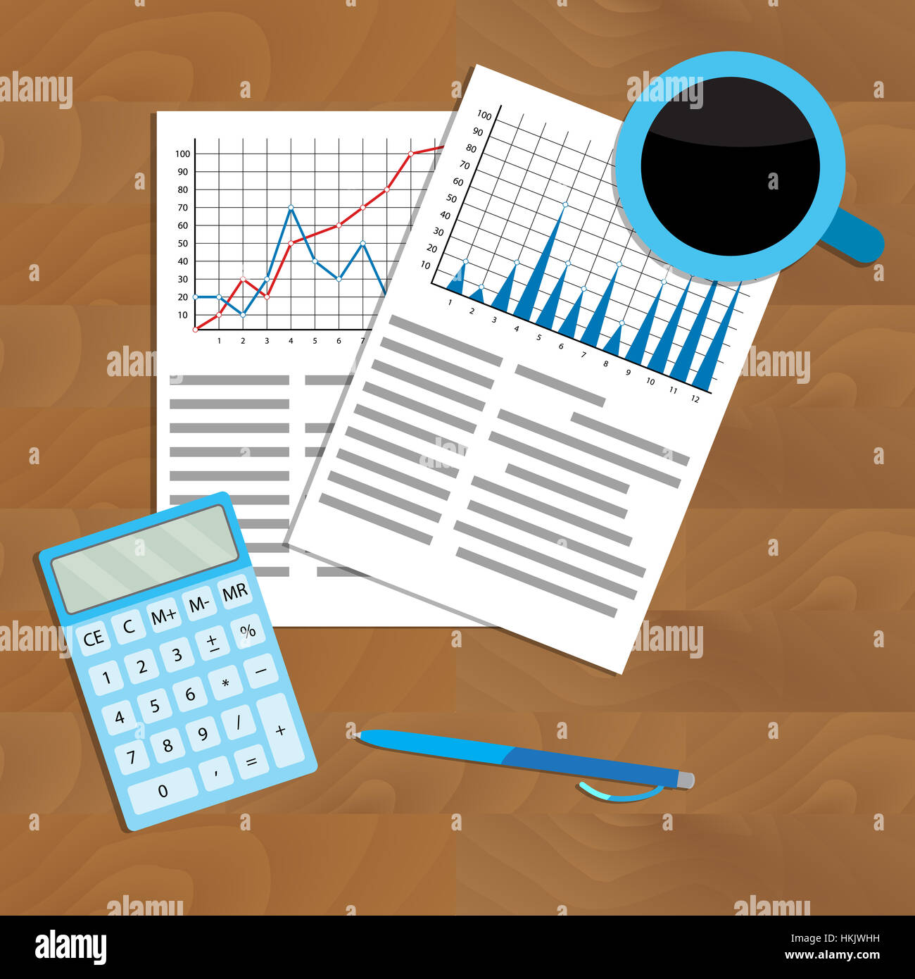 Check statistics charts. Analyze and analytics, structure market ...