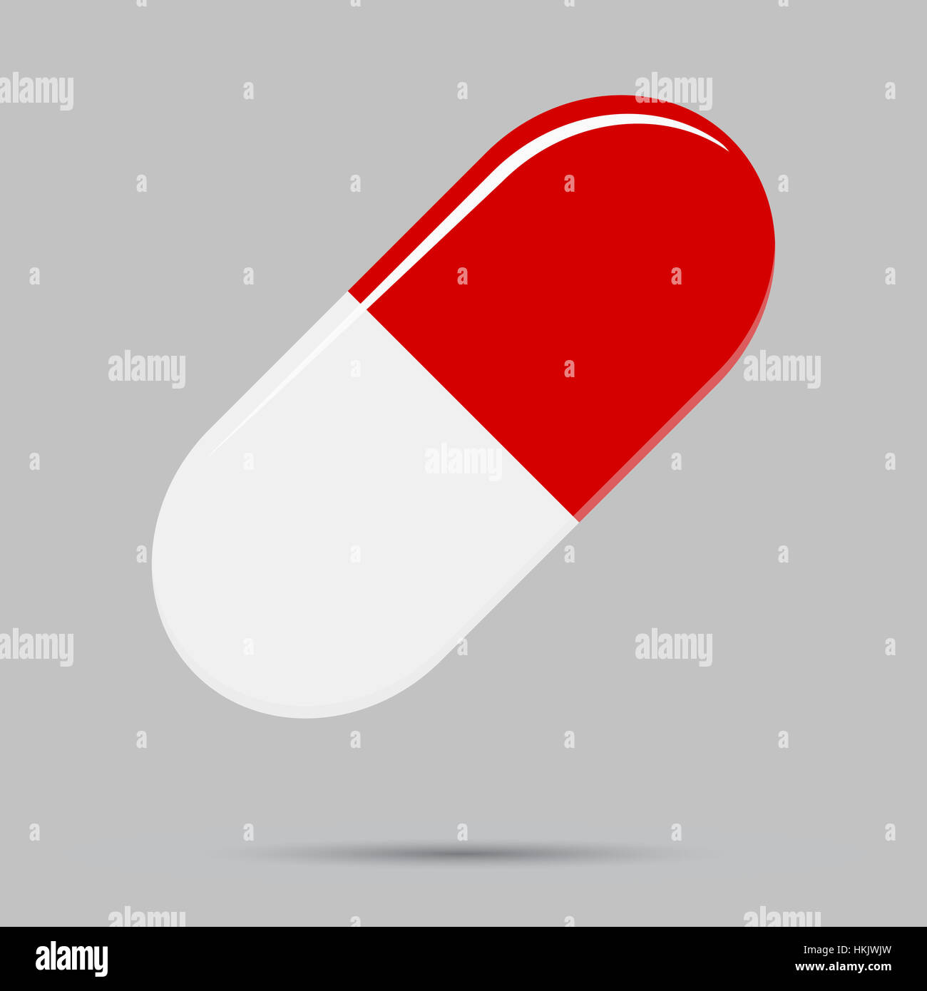 Capsule tablet red white vector. Pharmaceutical capsule for medication ...