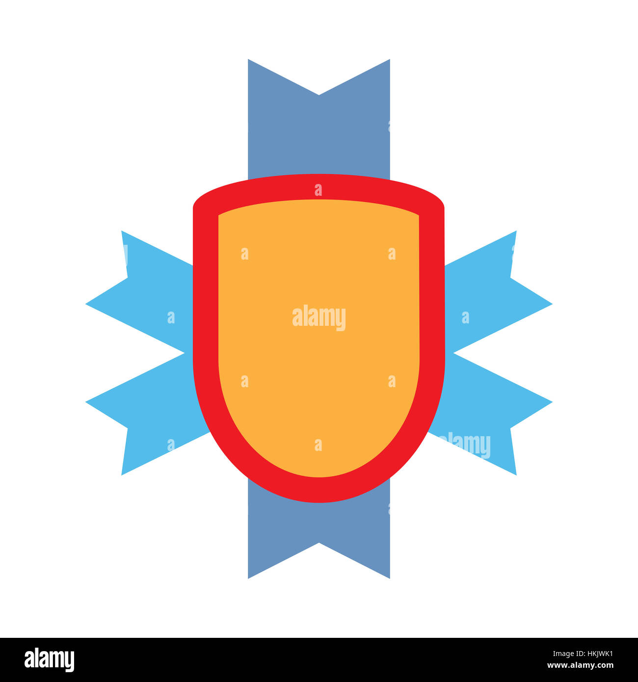 Shield badge with flat ribbon vector. Banner of template for web label ...