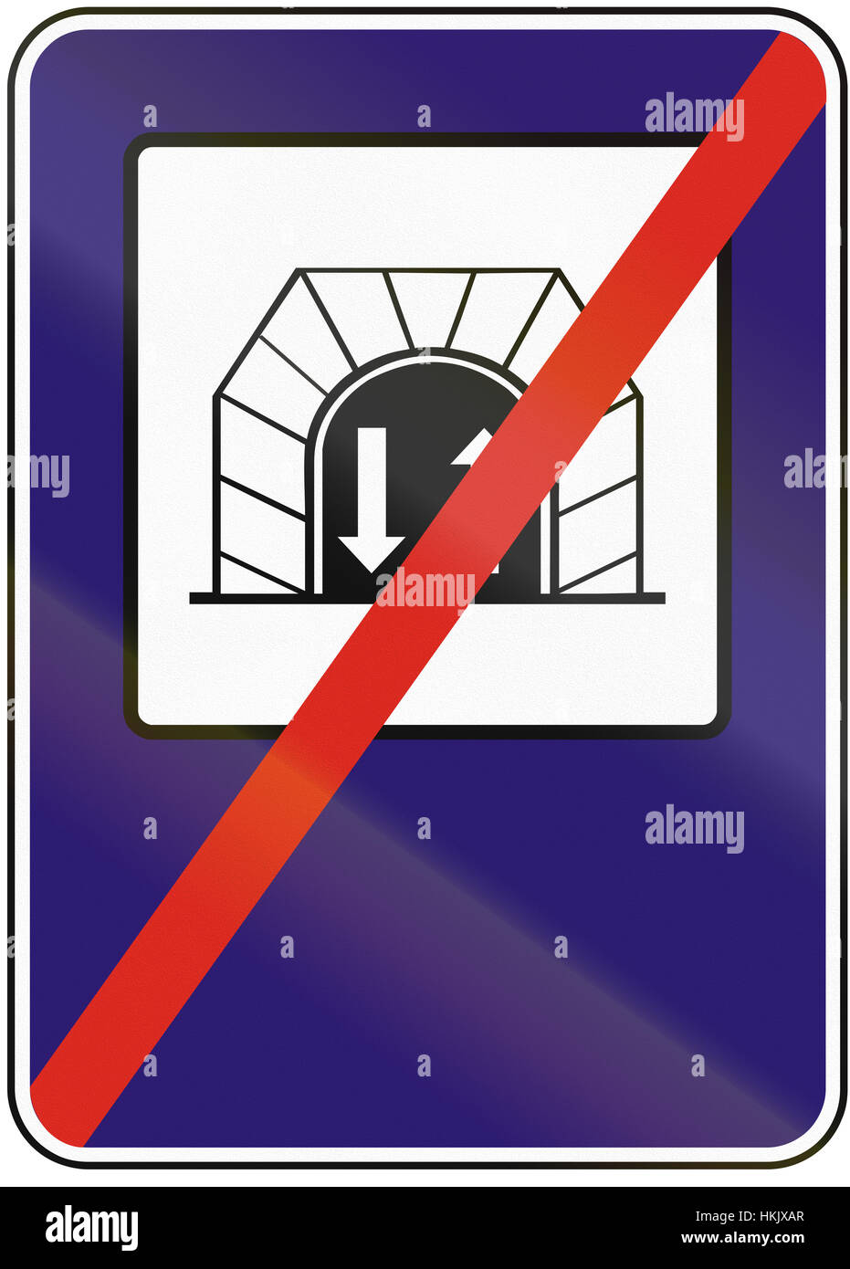 Road sign used in Slovakia - End two-way tunnel Stock Photo - Alamy