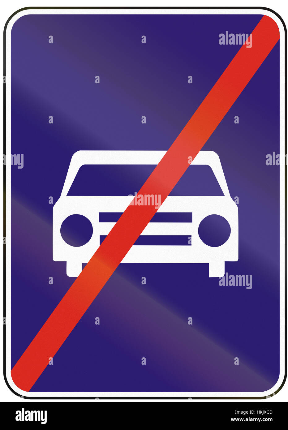 Road sign used in Slovakia - End of road reserved for motor vehicles ...