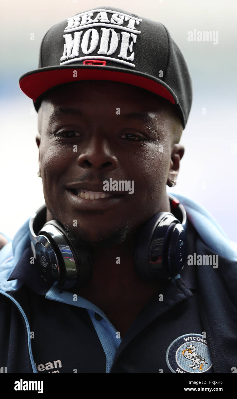 Wycombe's Adebayo Akinfenwa before the Emirates FA Cup, fourth round ...