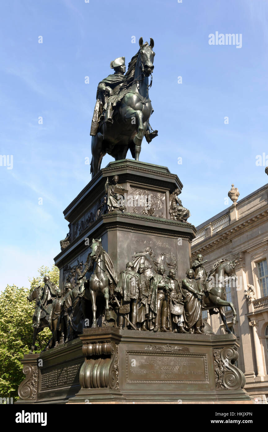 The bronze statue of Frederick the Great on horseback in Berlin ...
