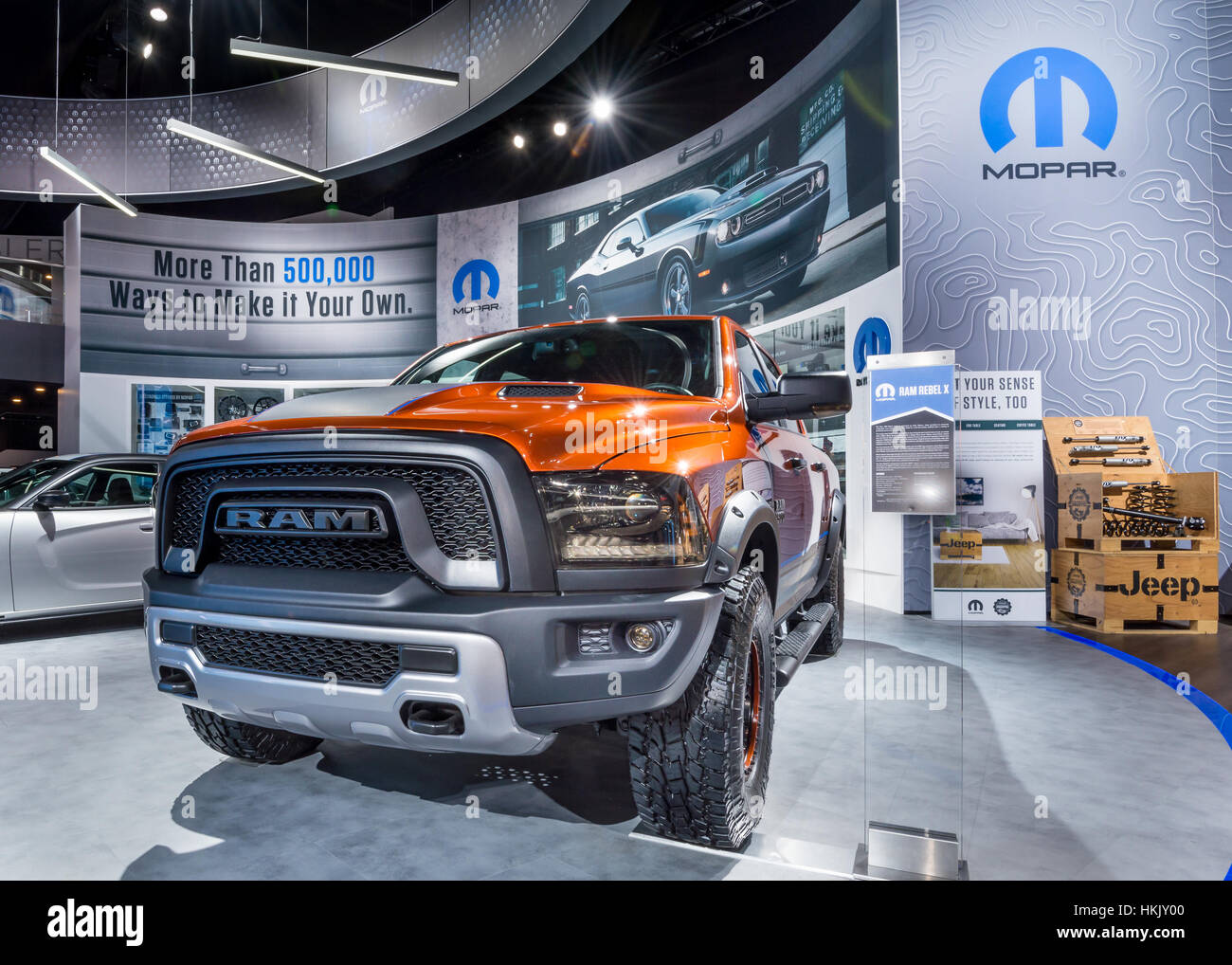 Detroit, MI, USA - January 12, 2016: Dodge MOPAR RAM 1500 Rebel X at ...
