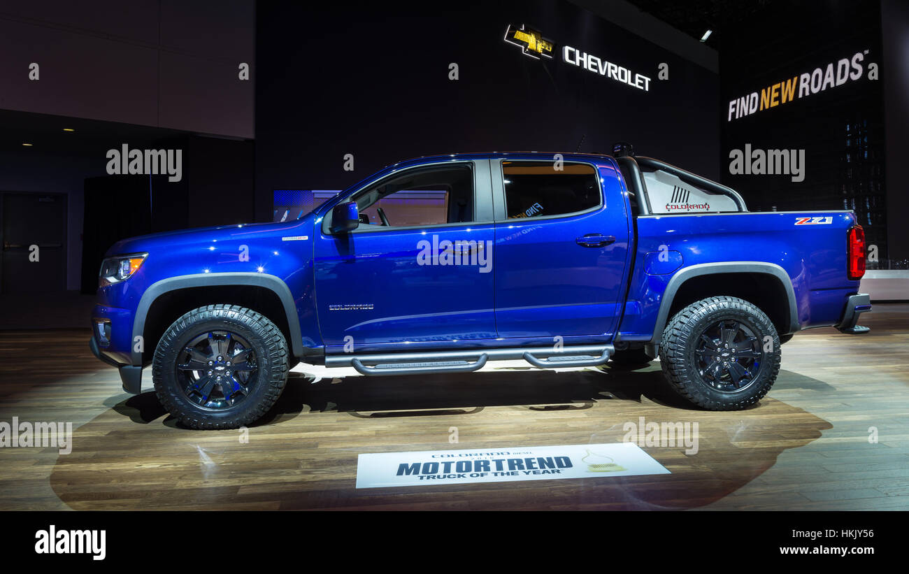 Detroit, MI, USA - January 12, 2016: Chevrolet Colorado Z71 at the ...