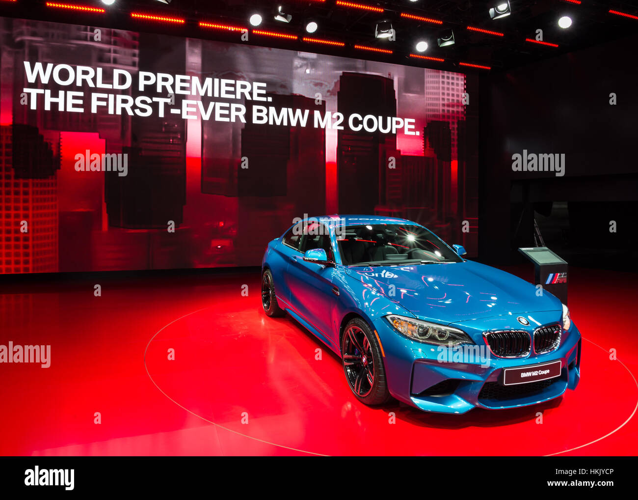 Detroit, MI, USA - January 12, 2016: BMW M2 coupe global debut car at ...