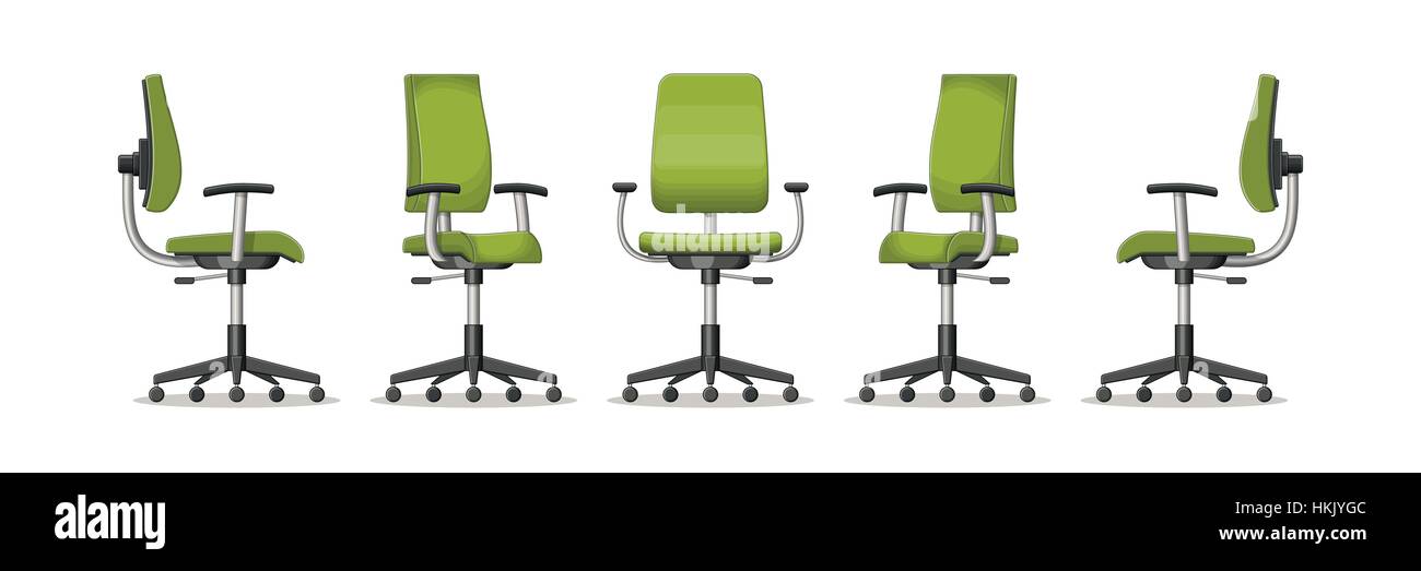 Illustration of an office chair in different perspectives Stock Vector ...
