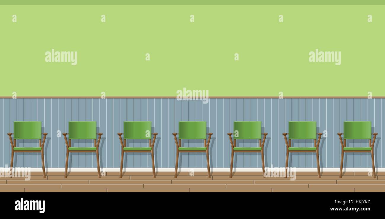 Waiting room blue chairs Stock Vector Images - Alamy
