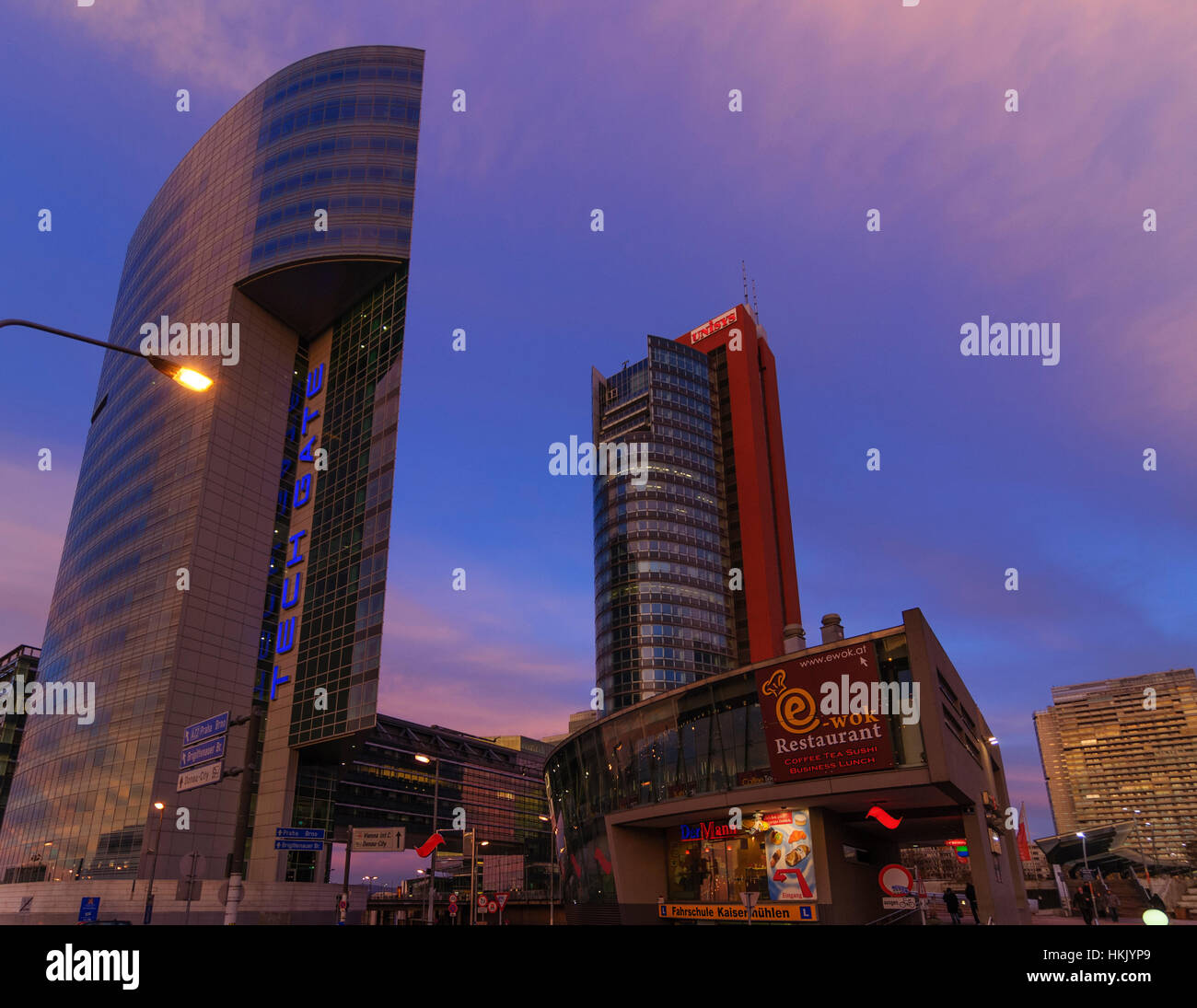 Wien, Vienna: buildings Techgate, Andromeda Tower in Donaucity, 22., Wien, Austria Stock Photo ...