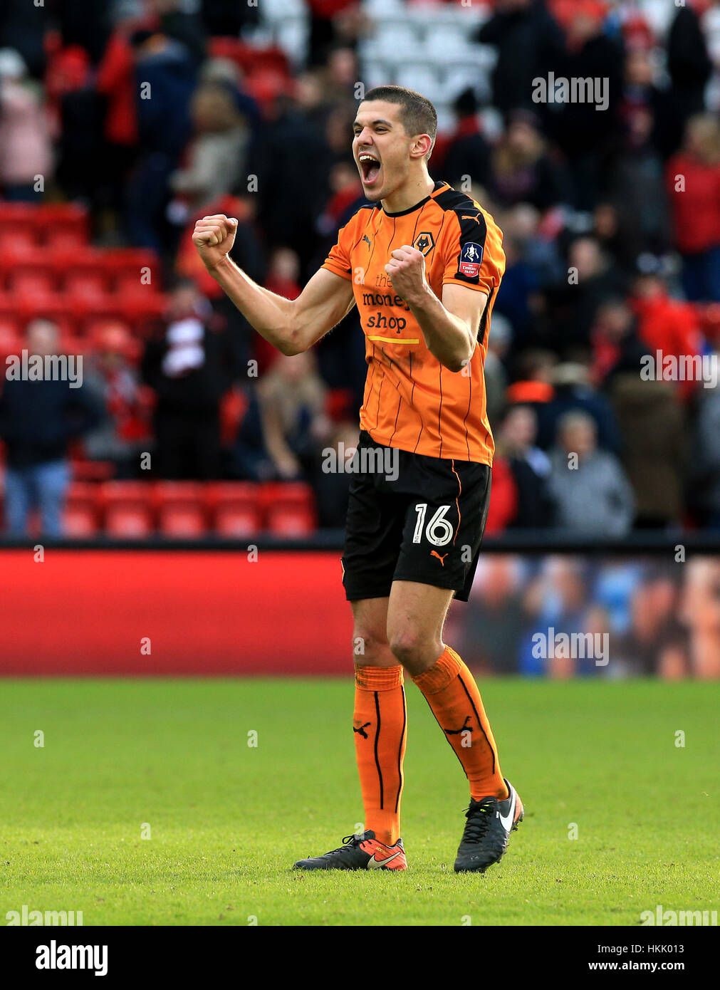 Wolverhampton Wanderers' Conor Coady celebrates after the Emirates FA ...