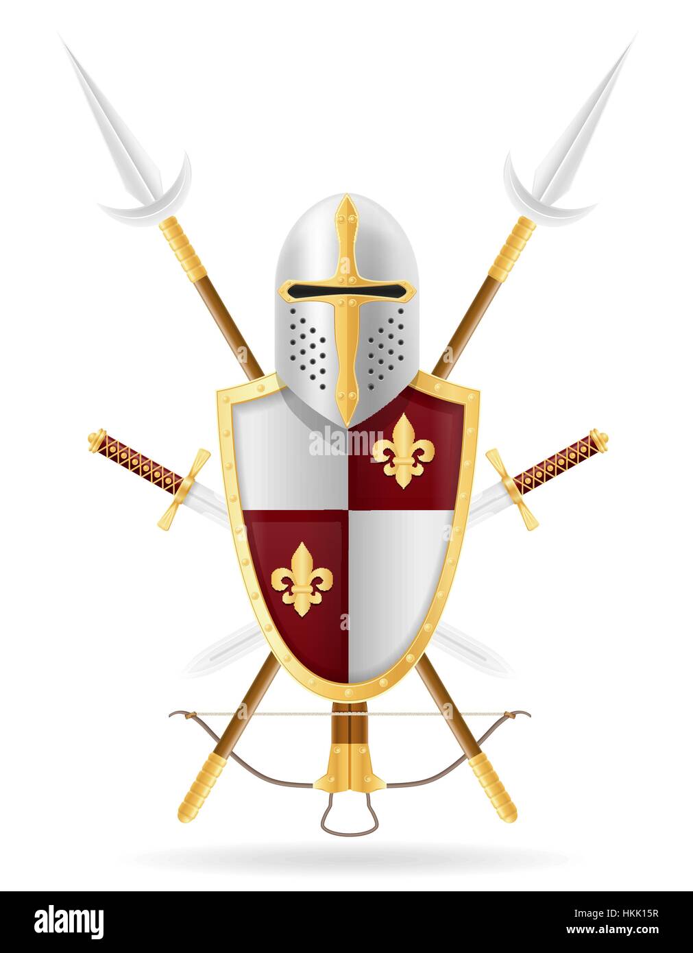 ancient battle weapons set icons stock illustration isolated on white ...