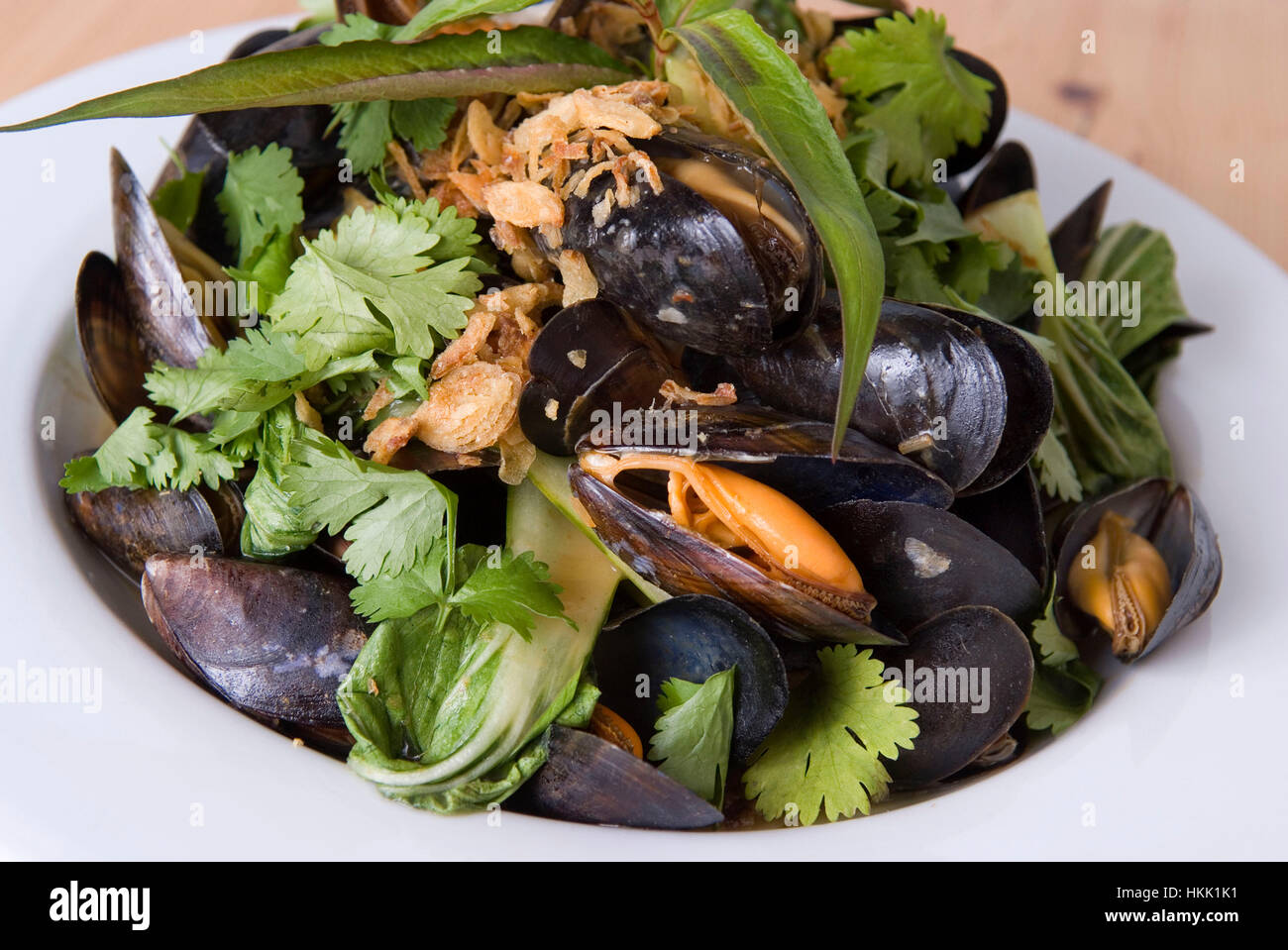 Mussels dishes at the beachside restaurant, Porthminster Cafe, St.Ives ...