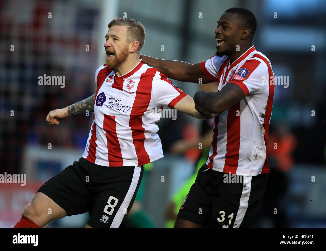Lincoln City's Alan Power celebrates scoring his sides opening goal ...