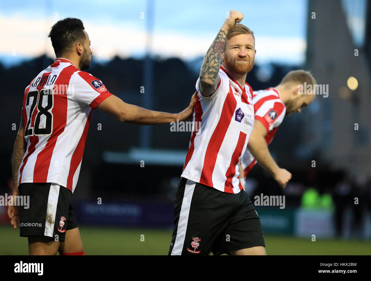 Lincoln City's Alan Power celebrates scoring his sides opening goal ...