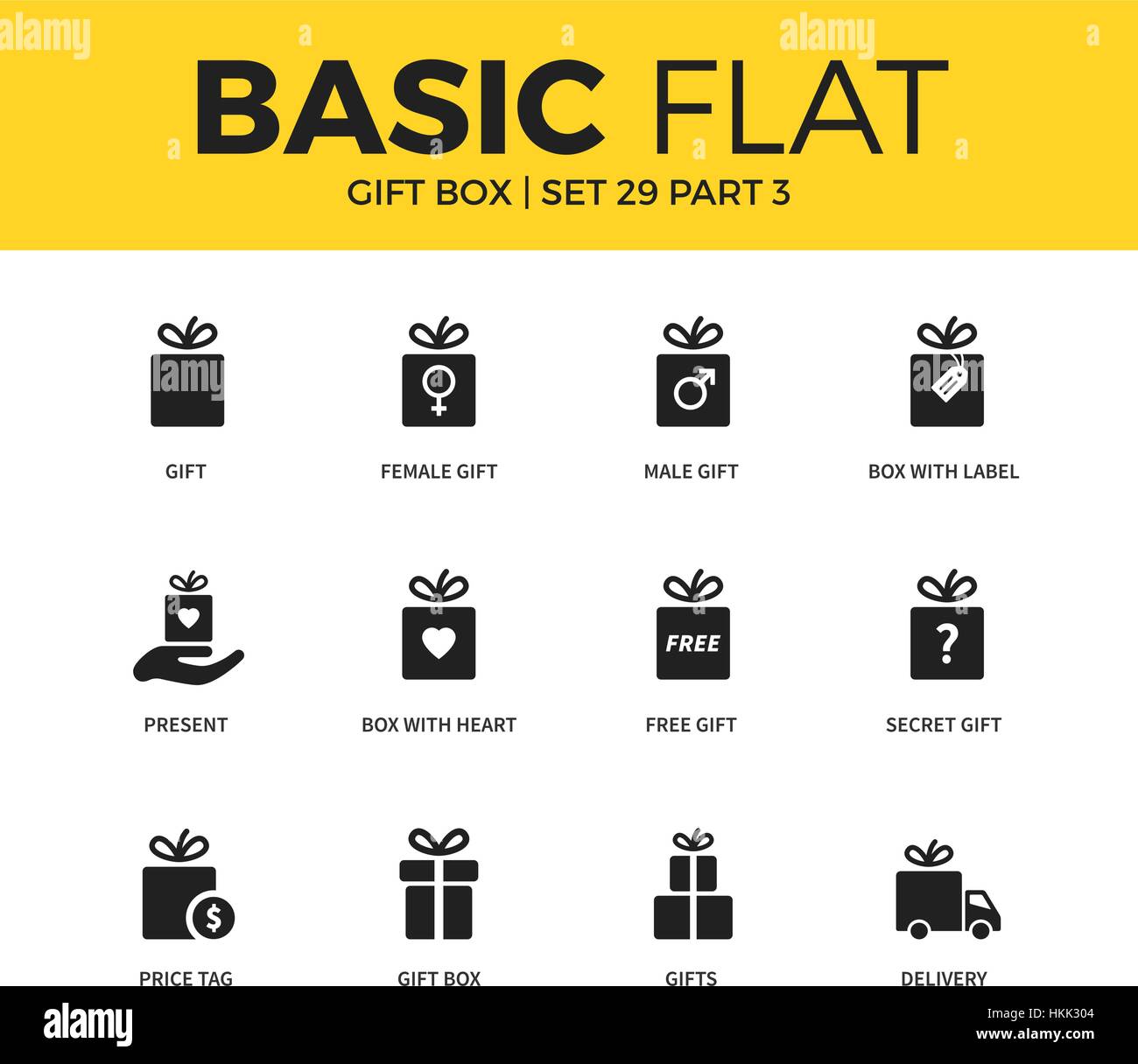 Basic set of Gift box icons Stock Vector Image & Art - Alamy
