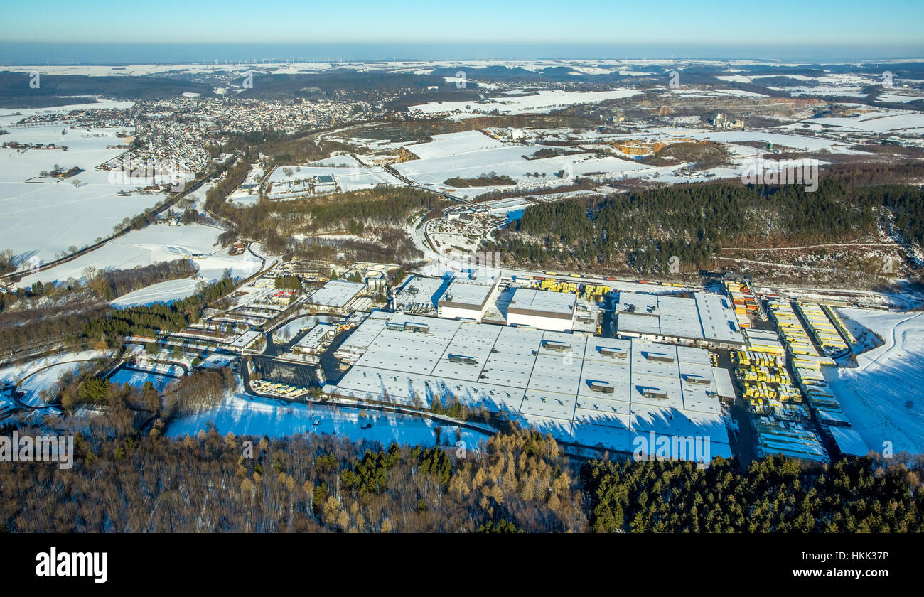 Warsteiner brewery with fountain, Warstein, Sauerland, North Rhine ...
