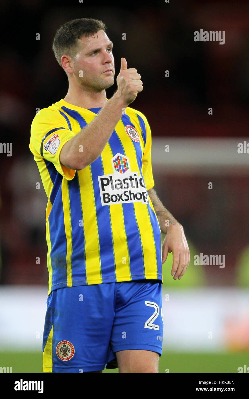 Accrington Stanley's Billy Kee reacts after the final whistle during ...