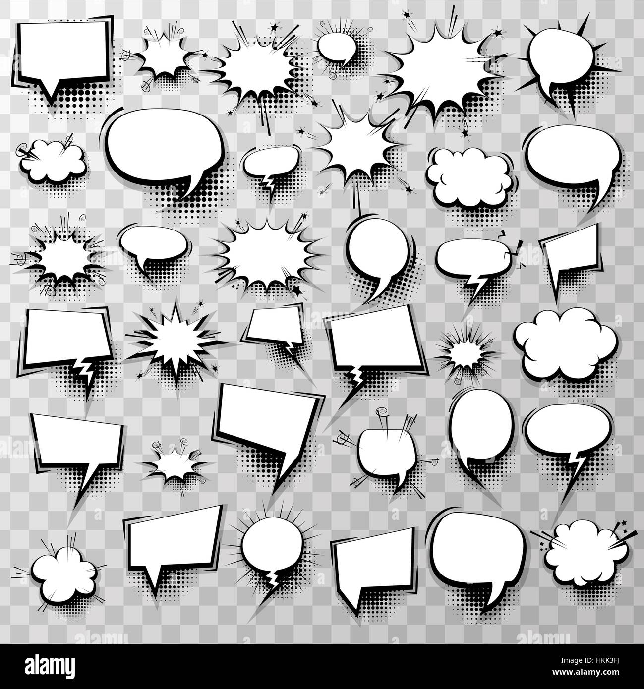 Big Set 36 Effects Comic Speech Bubbles Stock Vector Image And Art Alamy 