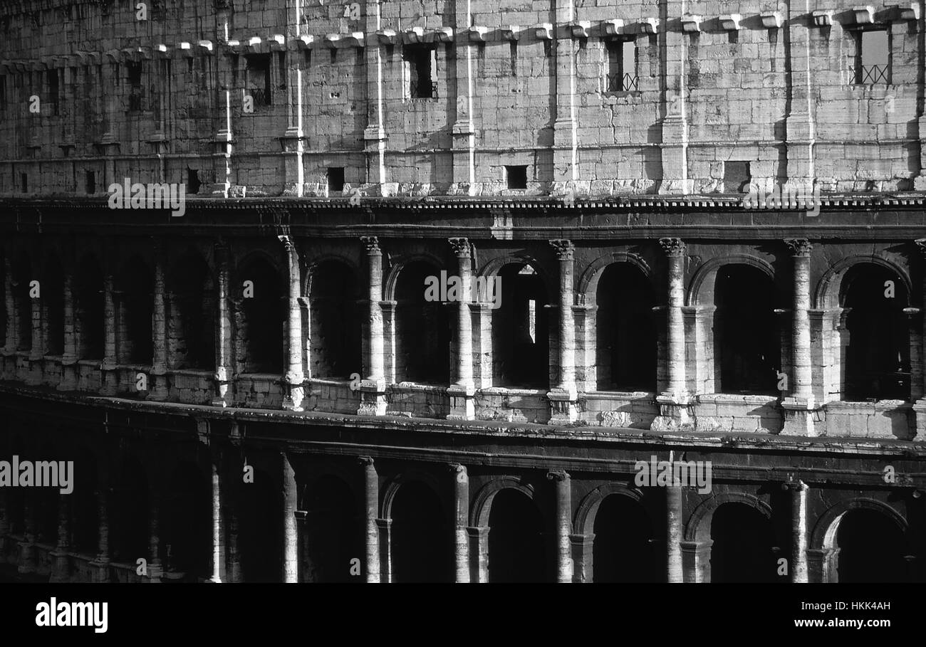 Close Up Section of The Coliseum in Rome, World Heritage Site, Italy ...