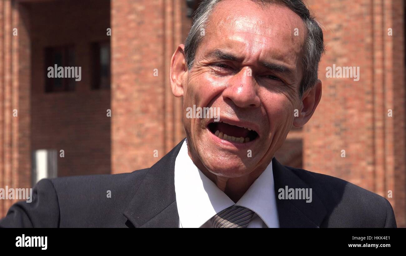 Angry Old Man Talking Stock Photo - Alamy