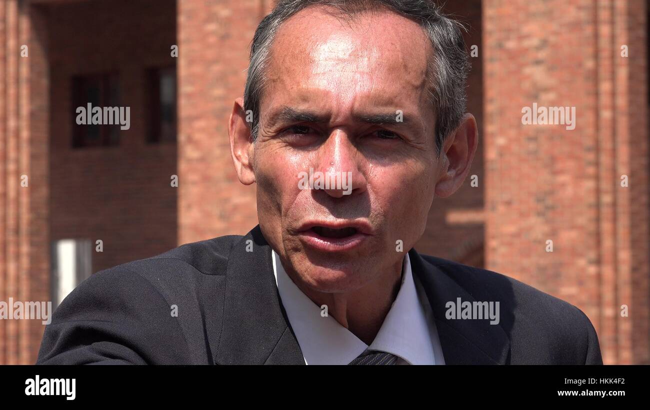 Angry Old Business Man Talking Stock Photo - Alamy