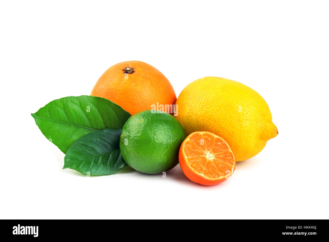 different citrus fruit isolated on white background Stock Photo - Alamy
