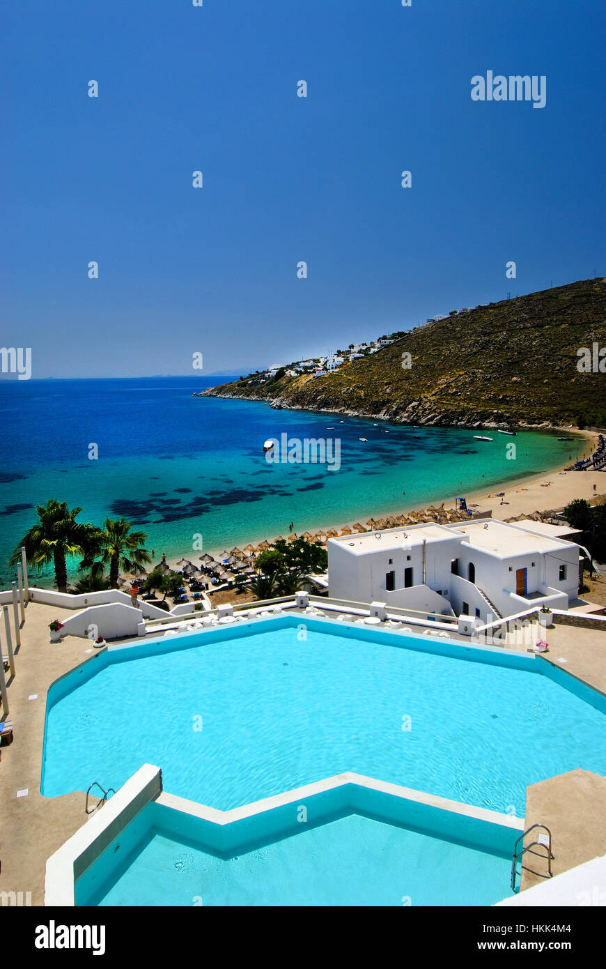 Psarou beach mykonos cyclades greece hi-res stock photography and ...